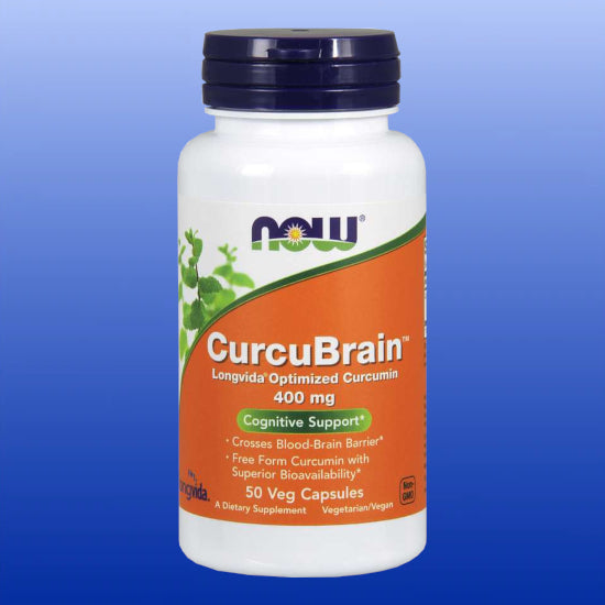 Now Products CurcuBrain™ Curcumin Supplement 400 mg 50 Veg Capsules ...